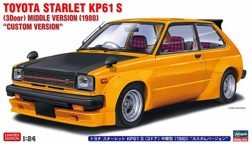 NEW! Hasegawa 20819 Toyota Starlet KP61 S (3Door) Middle Version - Custom Version (1980)