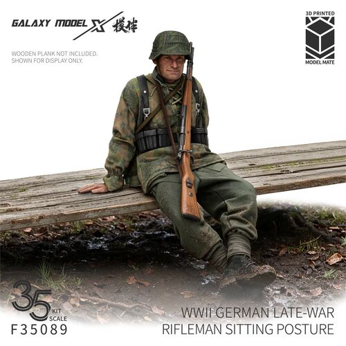 NEW! Galaxy-Model F35089 German WWII Late-War Rifleman Sitting Posture (1 Figure / 3D-Printed)