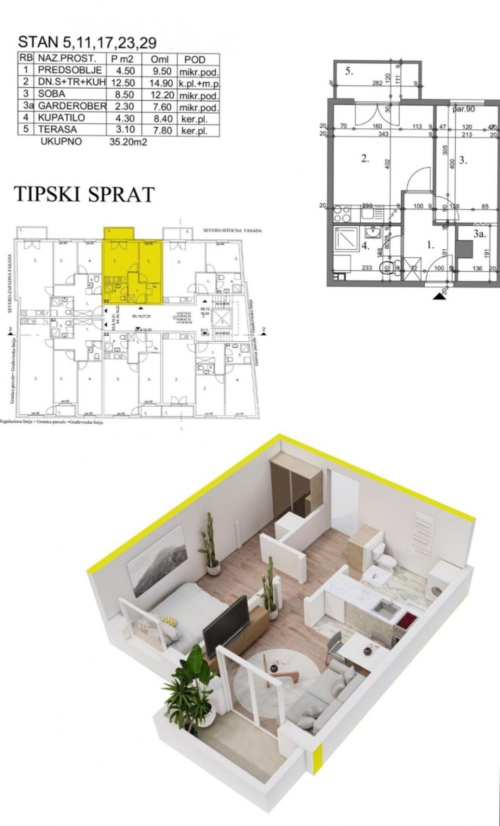 Jednosoban stan na prodaju, Donji Grad, Pančevo, 34m², 56.100 €