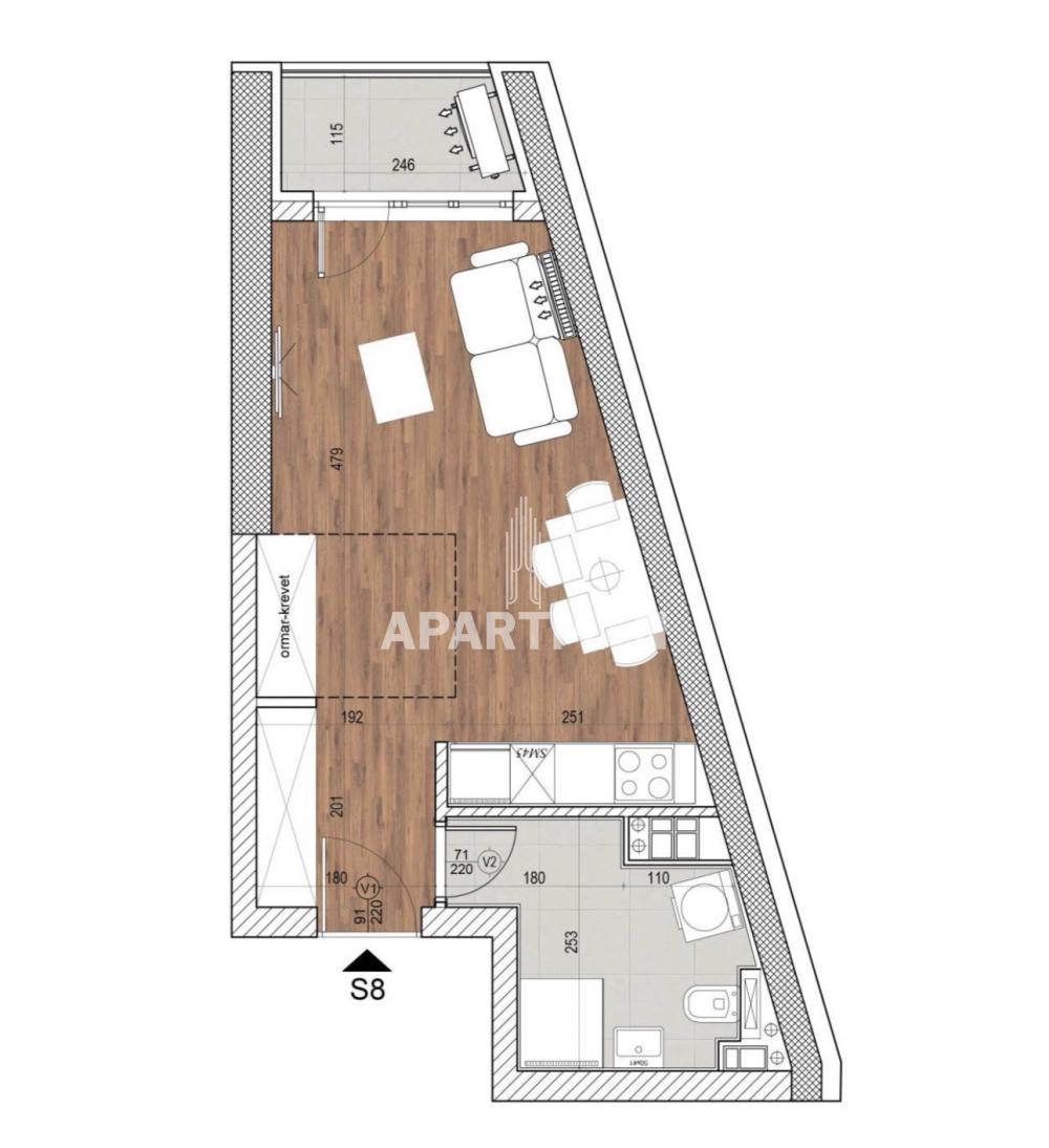 Garsonjera na prodaju, Tošin Bunar, Beograd, 31m², 178.000 €