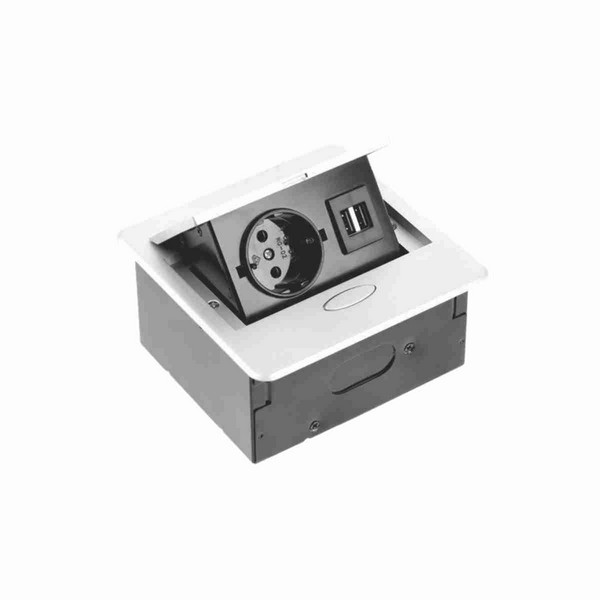 POPUP KUTIJA AVARO BELA 1xŠUKO+2xUSB GTV