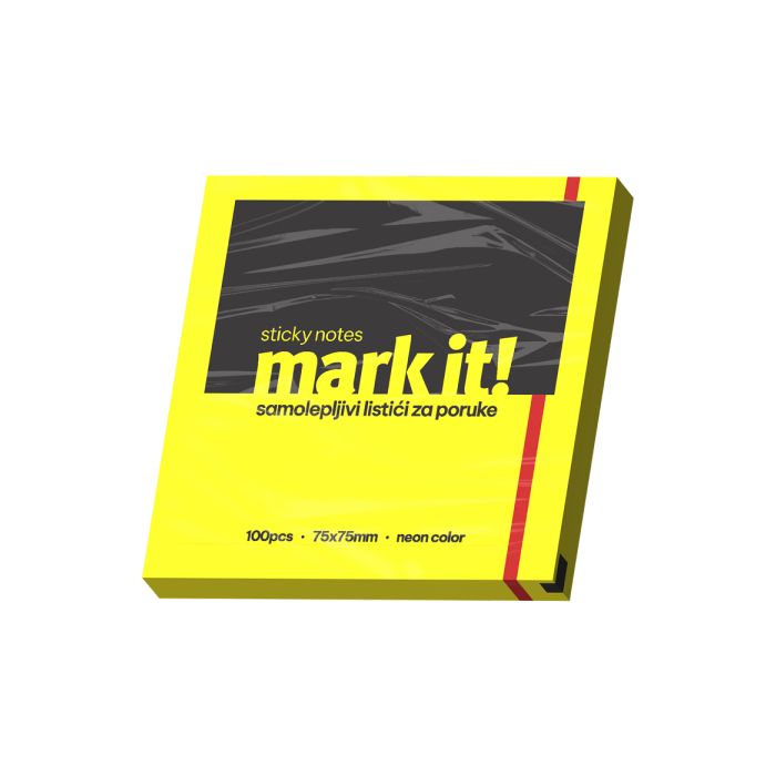 Samolepljivi listići Mark 100lis, 75x75mm NEON žuti