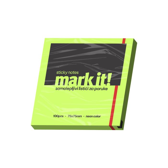 Samolepljivi listići Mark 100lis, 75x75mm NEON zeleni