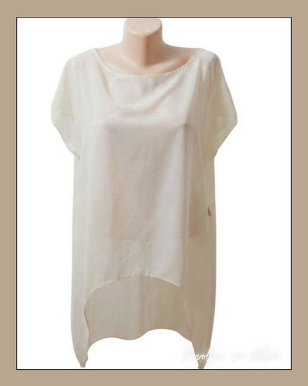 3.3. Prozirna krem oversize tunika XXL Rush