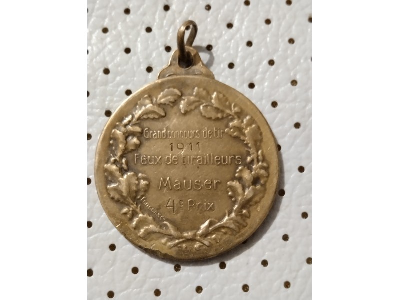 francuska streljačka medalja iz 1911 godine