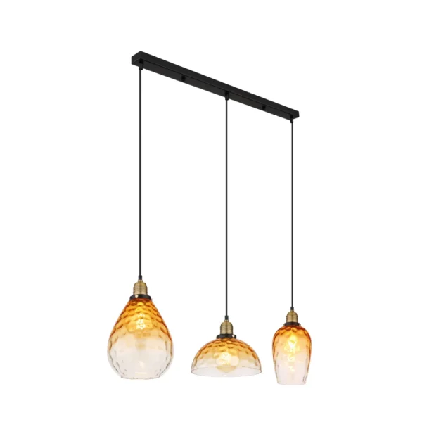Globo Salvy 15786-3H | Visilica | crna-ćilibar | 3xE27