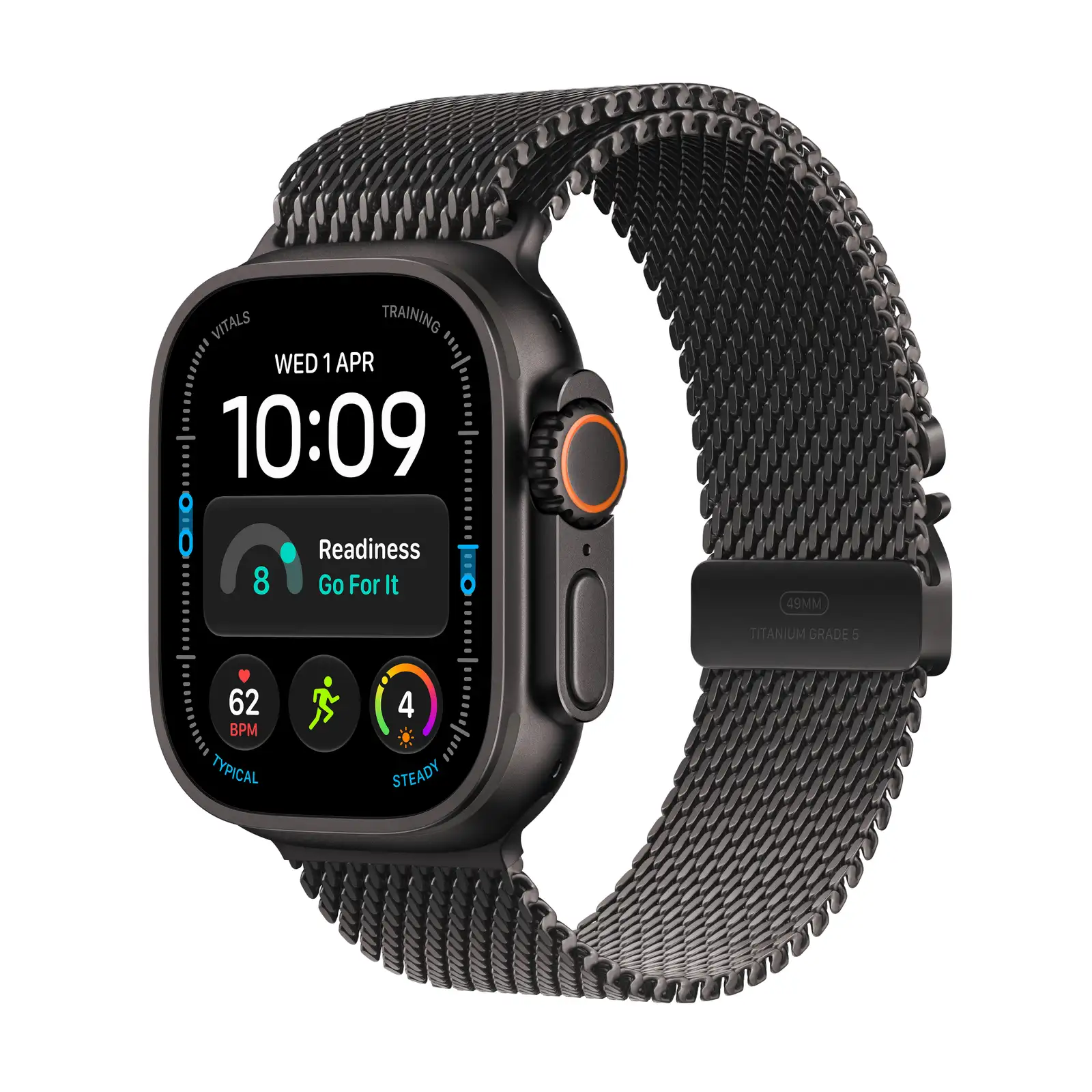 APPLE Watch Ultra 4 Cellular 49mm Black Titanium Case with Black Titanium Milanese Loop - M mjav4se/a