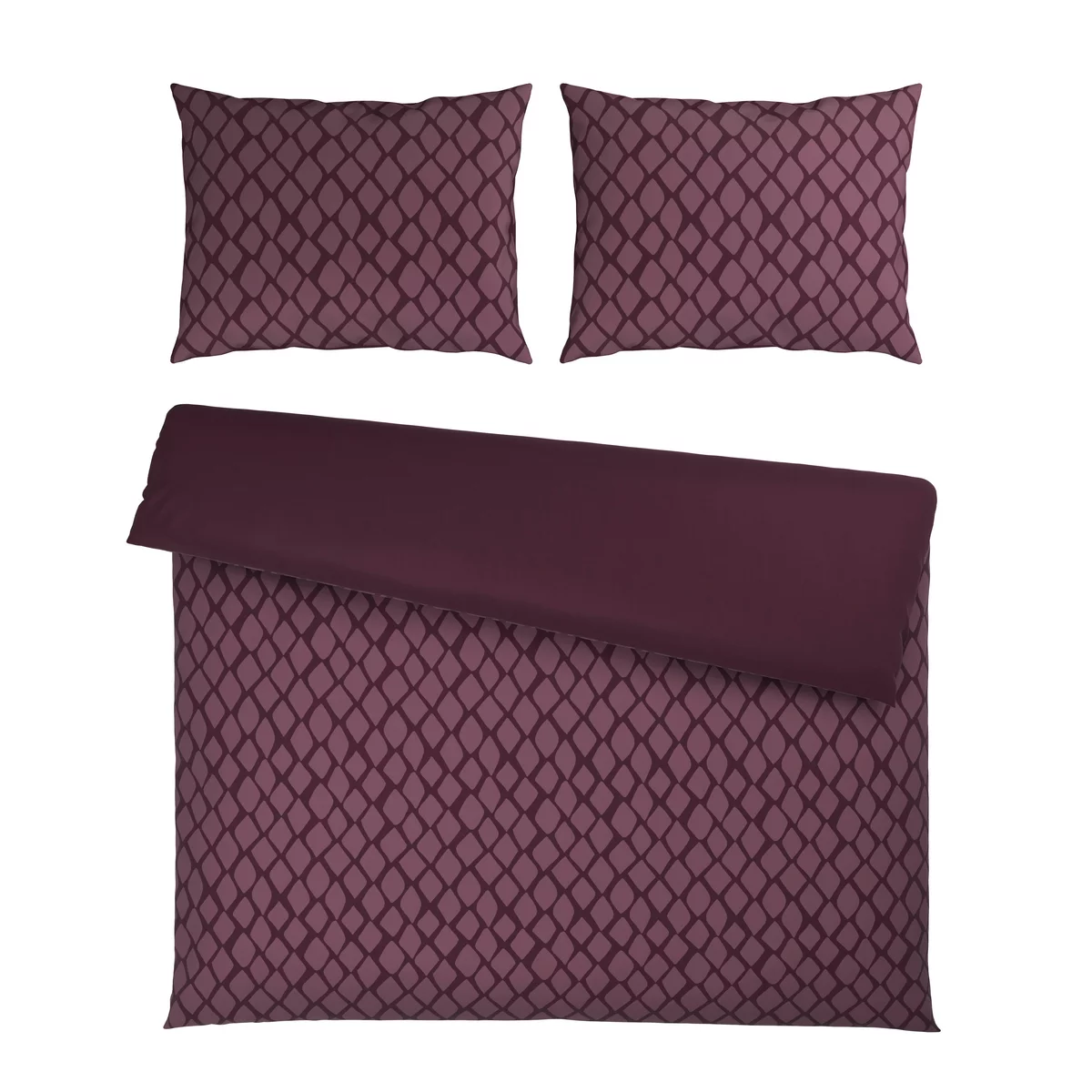 POSTELJINA SA DVA LICA STRIPES DK 200/200 cm saten ljubičasta