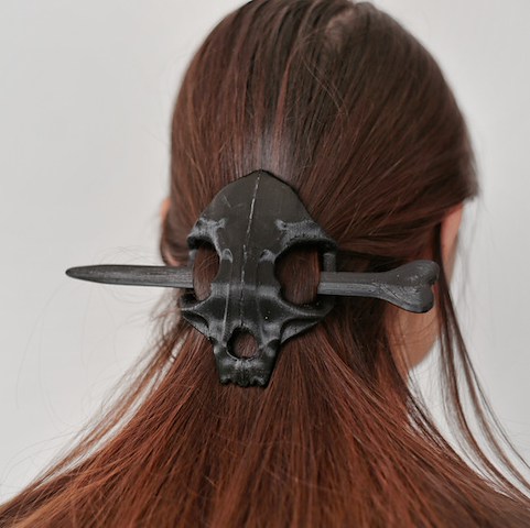 Cat skull pin (3D printed model)   ‍⬛