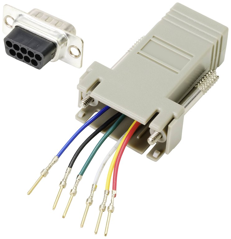 TRU Components adapter D-Sub 9-pinski muški na RJ12 utičnicu