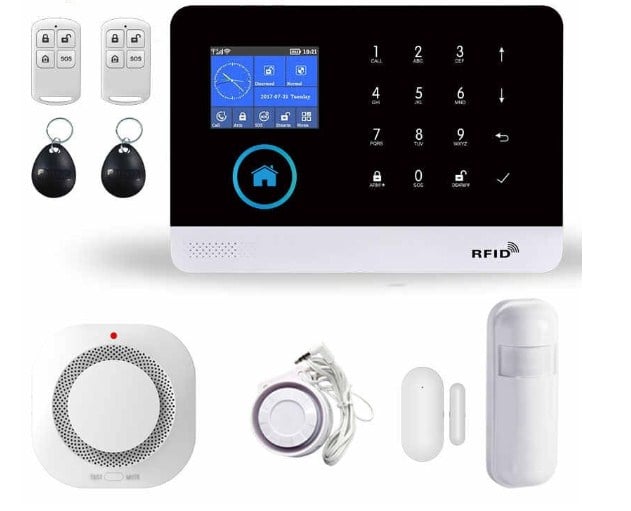 PG-103 bežična alarmna centrala, 100 bežičnih zona, GSM, GPRS, WiFi i RFID, komplet sa senzorima