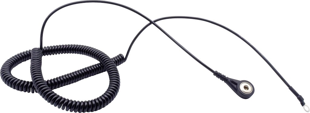 Quadrios ESD uzemljivački kabl, crna, pritisni, priključak pritisni dugme 4 mm, dužina kabla 3