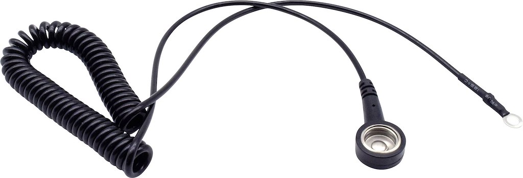 Quadrios ESD uzemljivački kabl, crna, pritisni, priključak pritisni dugme 10 mm