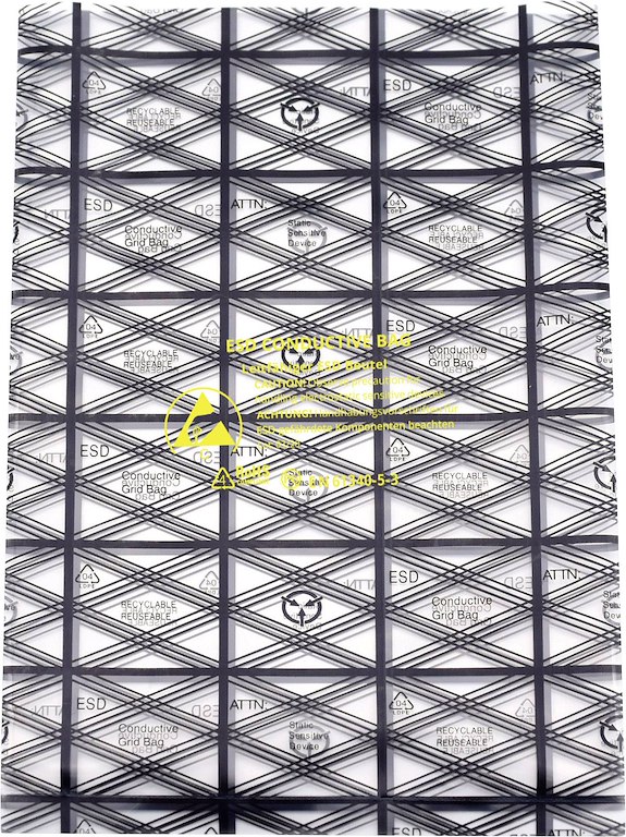 Quadrios ESD kesa, 10 delova, providna, provodna, dimenzije 127 mm x 203 mm