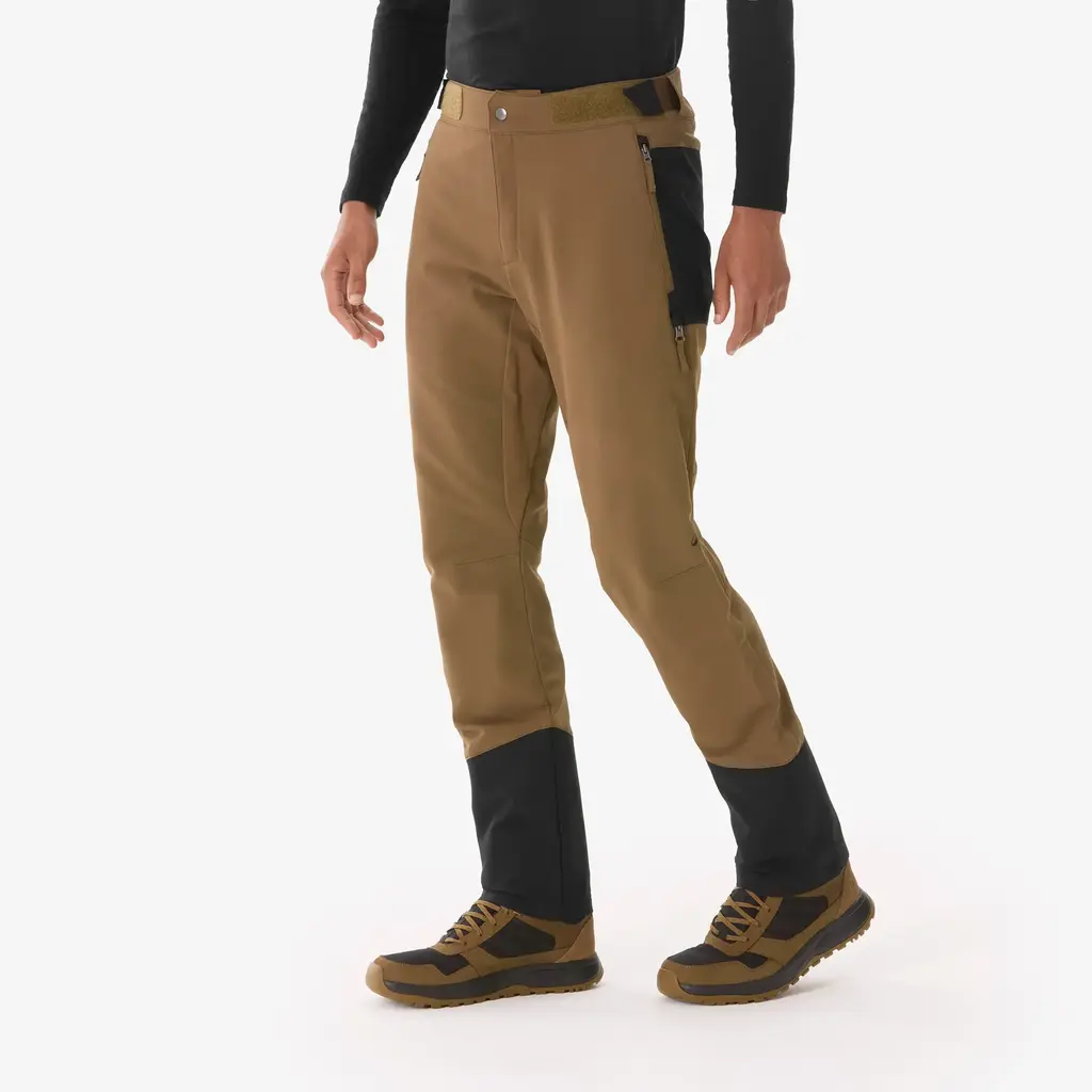 Braon vodoodbojne muške pantalone za planinarenje SH500 Ventil