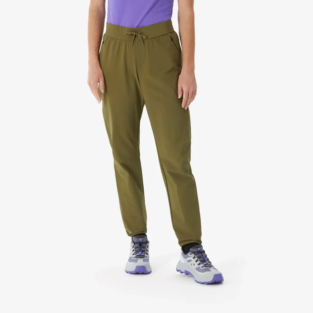 Kaki ženske pantalone za hajking, MH500 Light