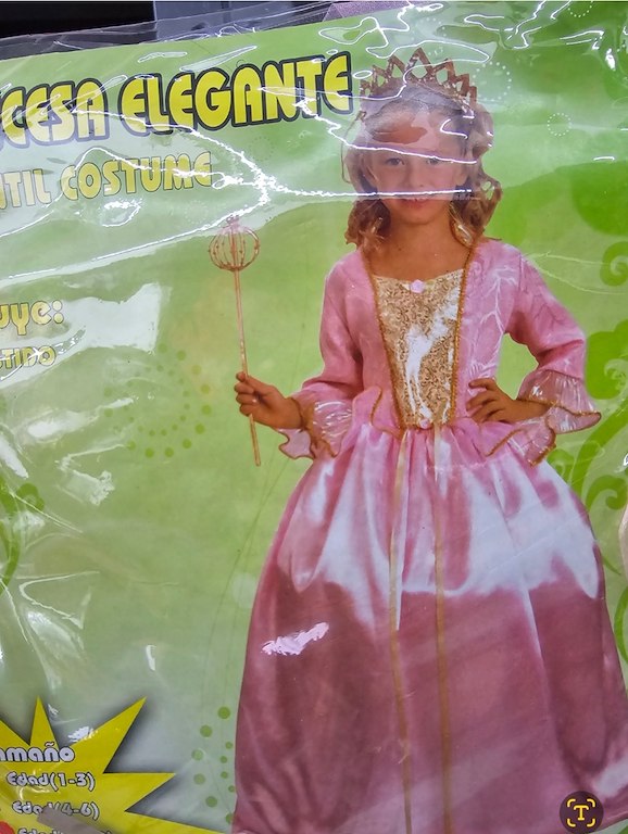 Princeza za bal – duga roze kostim-haljina za decu