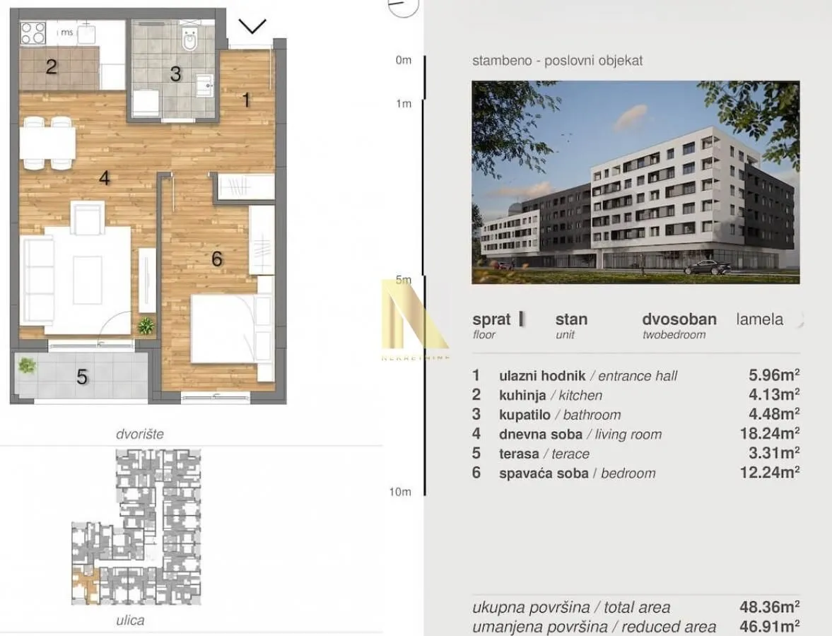 Prodaja, dvosoban stan, 47m², Telep, Novi Sad Sve Podlokacije