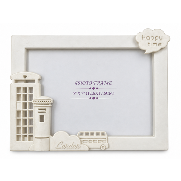 MKS Dekorativni ram za slike HL739H – krem beli sa motivima Londona, 13 × 18 cm