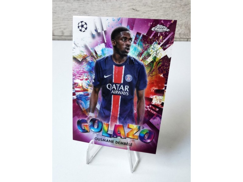 DEMBELE Topps Chrome Golazo Magenta numeracija 75
