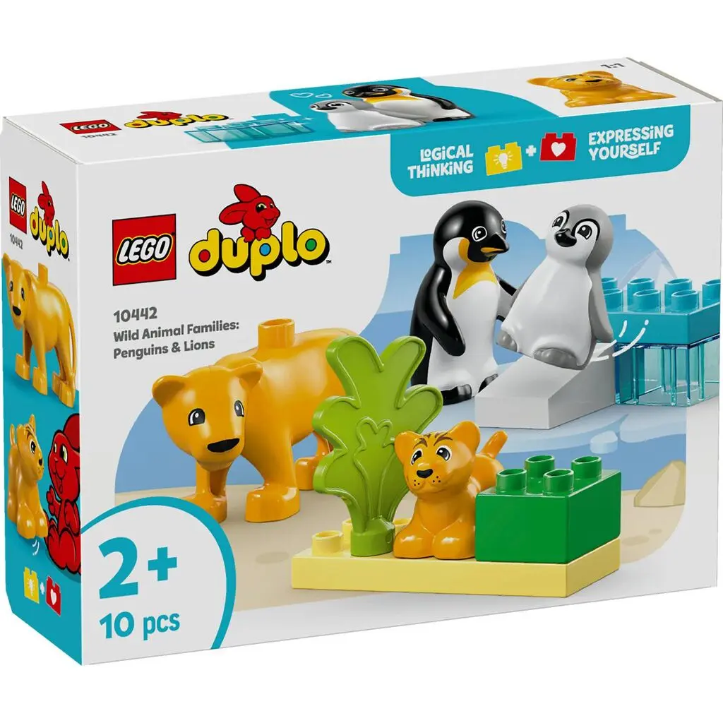 LEGO Duplo Porodice divljih životinja pingvini i lavovi 10442, Uzrast 2+