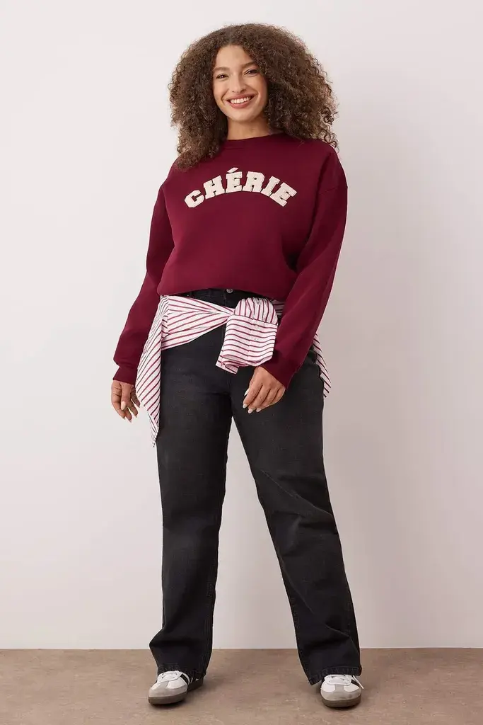 Trendyol Curve Ženski duks Tbbaw26Ao00008, Bordo