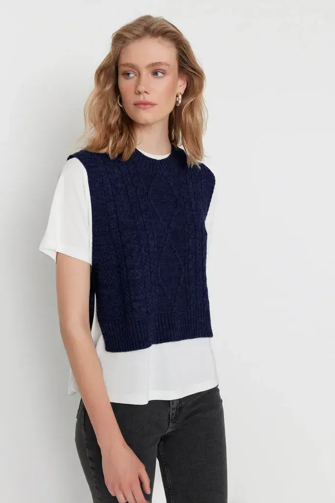 Trendyol Milla ženski duks Twoaw22Sv0058, tamnoplava
