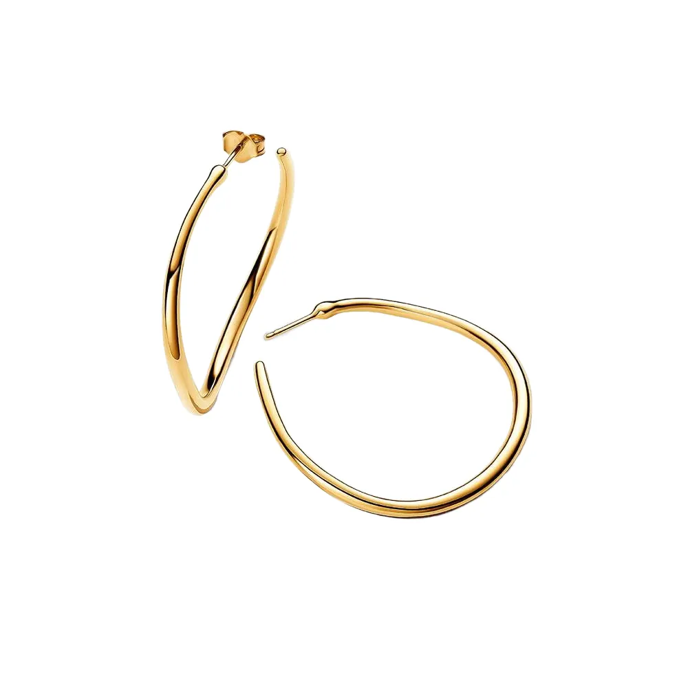 263299C00 PANDORA Organically Shaped 42 mm Open Hoop ženske minduše