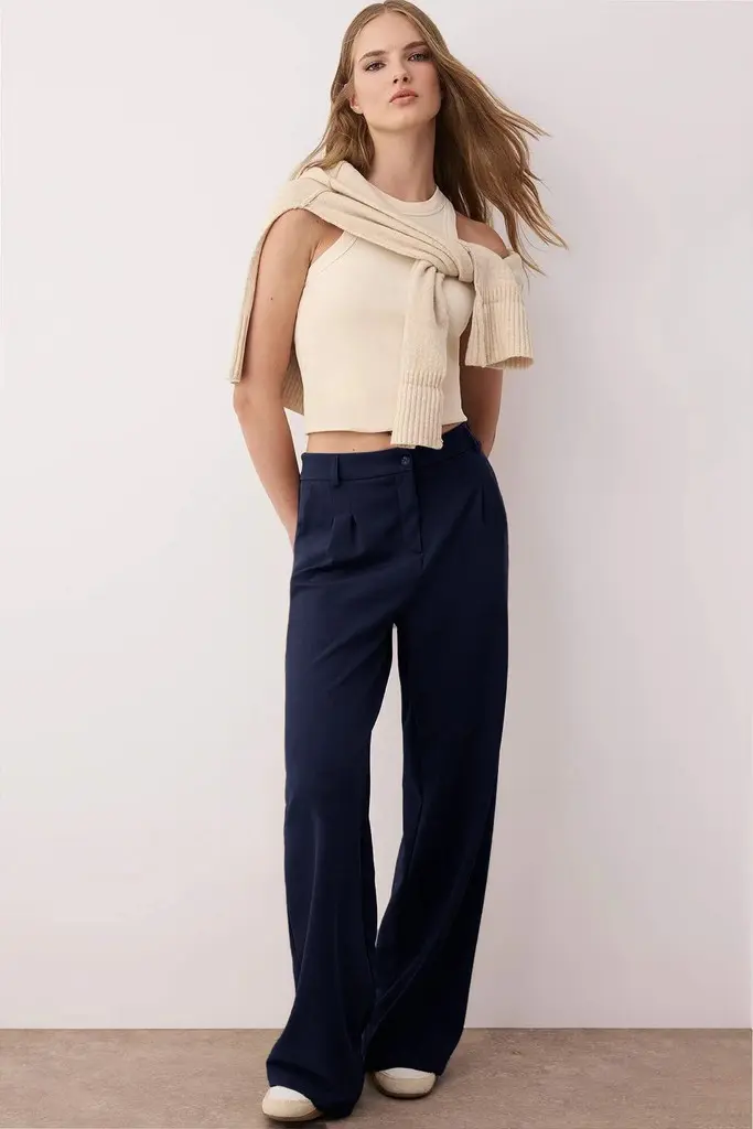 Trendyol Milla Ženske pantalone Twoaw25Pl00109, Teget