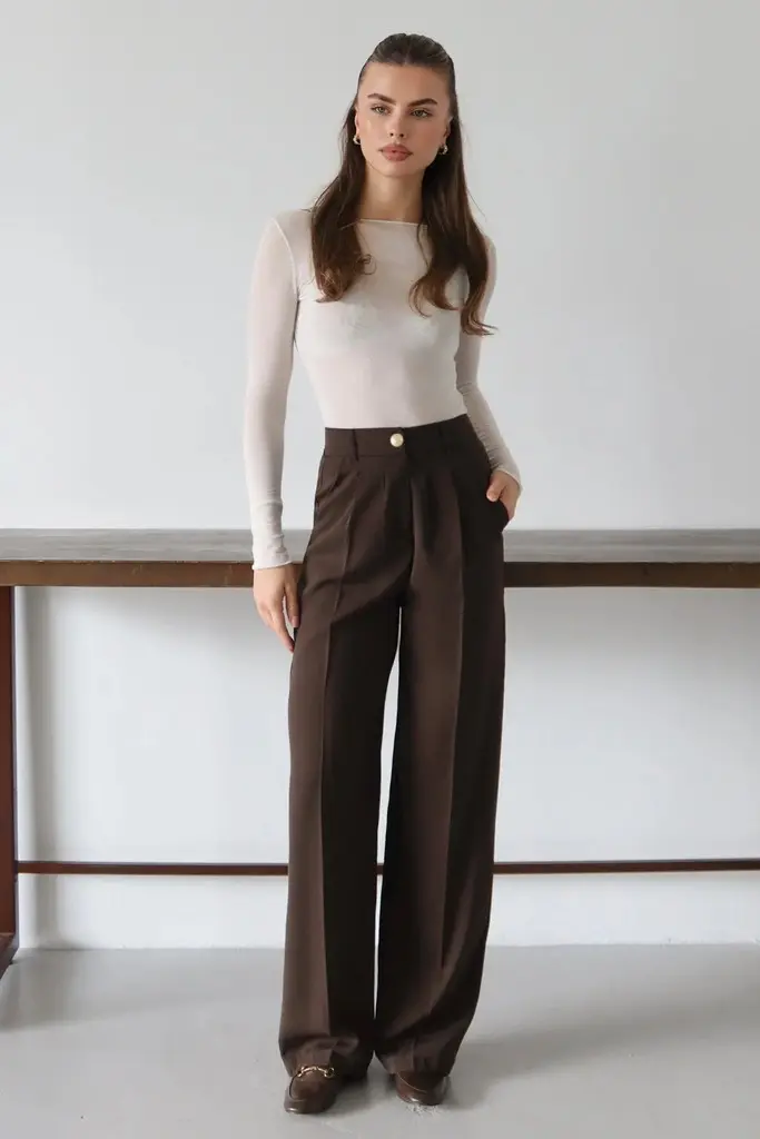 Trendyol Milla Ženske pantalone Twoaw26Pl00161, Braon