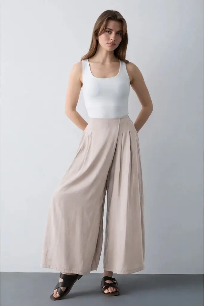 Trendyol Milla ženska pantalona Twoss26Pl00081, kamena-bež