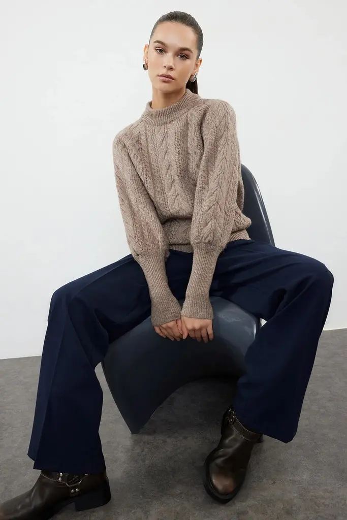 Trendyol Milla Ženski duks TWOAW21KZ0109, Taupe-Beige