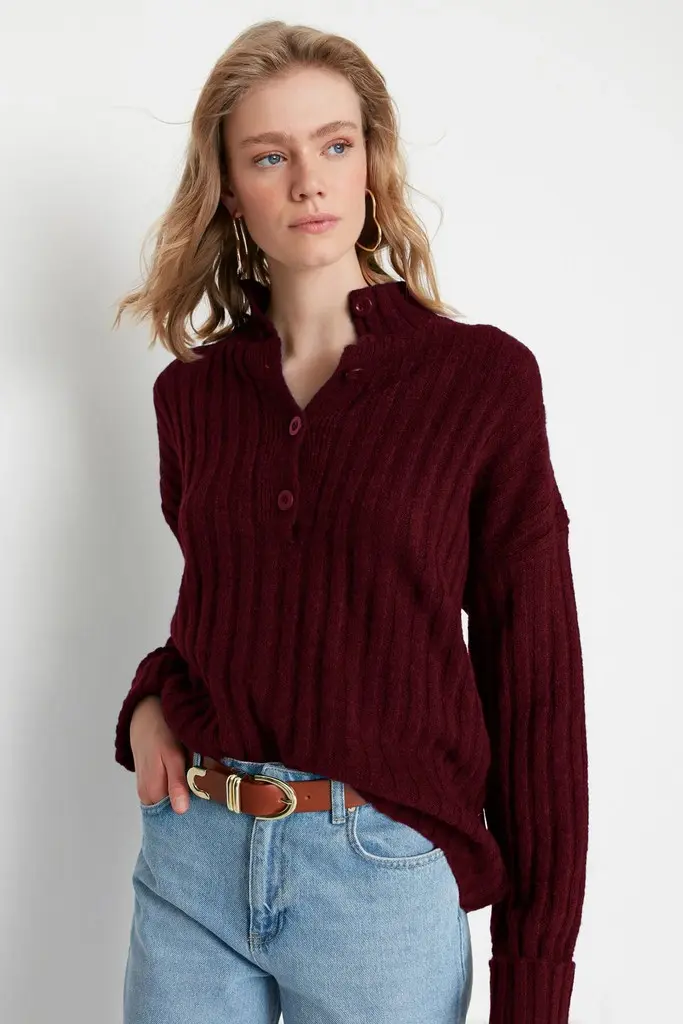 Trendyol Milla Ženski duks Twoaw21Kz0783, Bordo