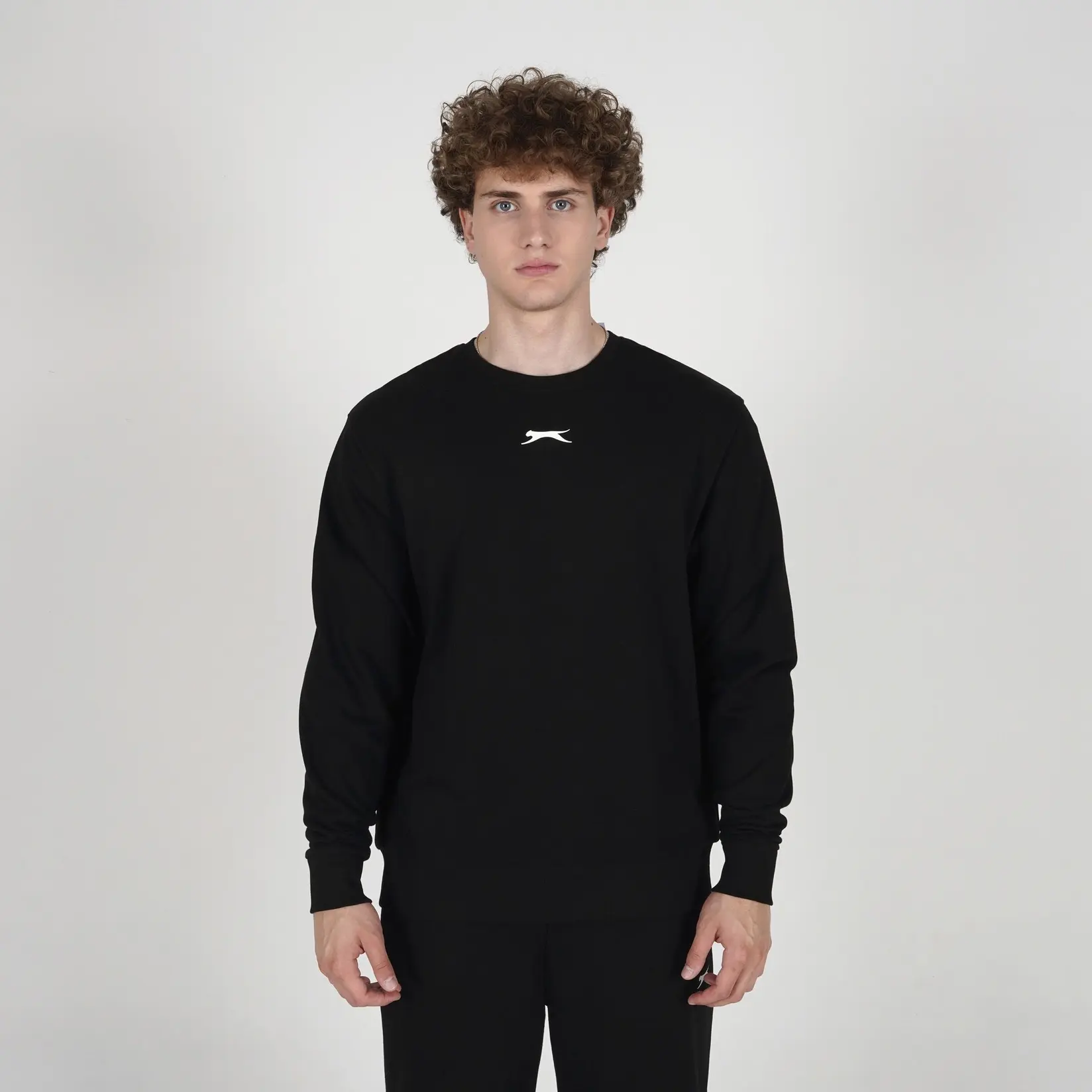 Slazenger Muški duks Jacquard Crewneck, Crni