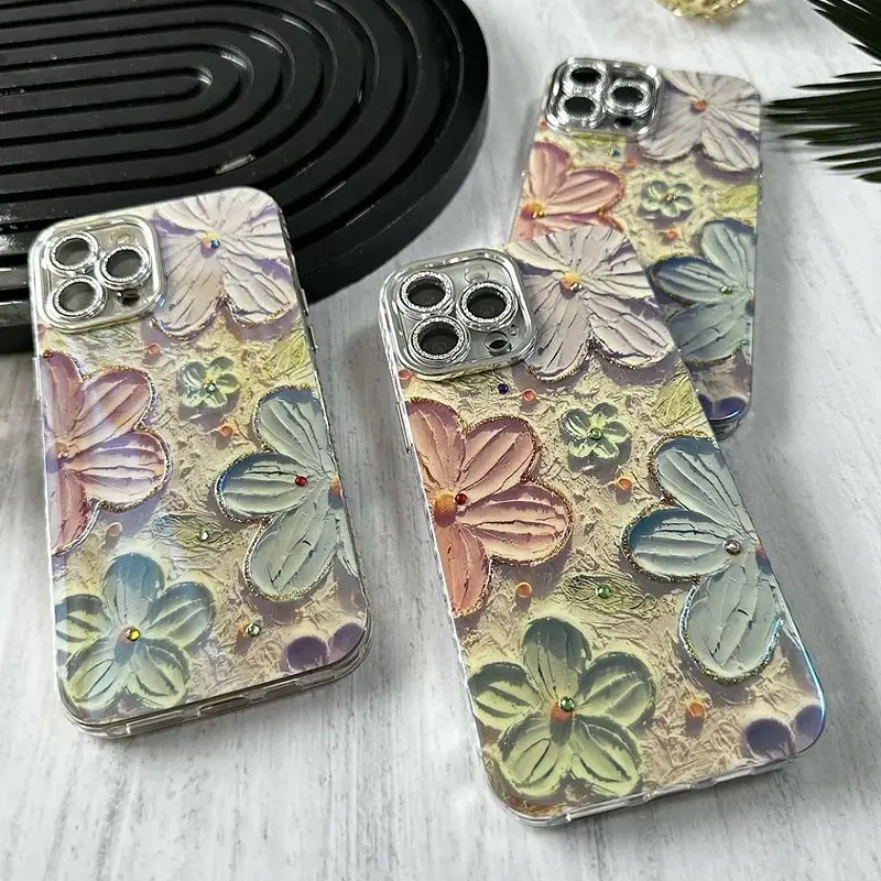 Maska za telefon iPhone 16 PAINTING FLOWER, Zelena