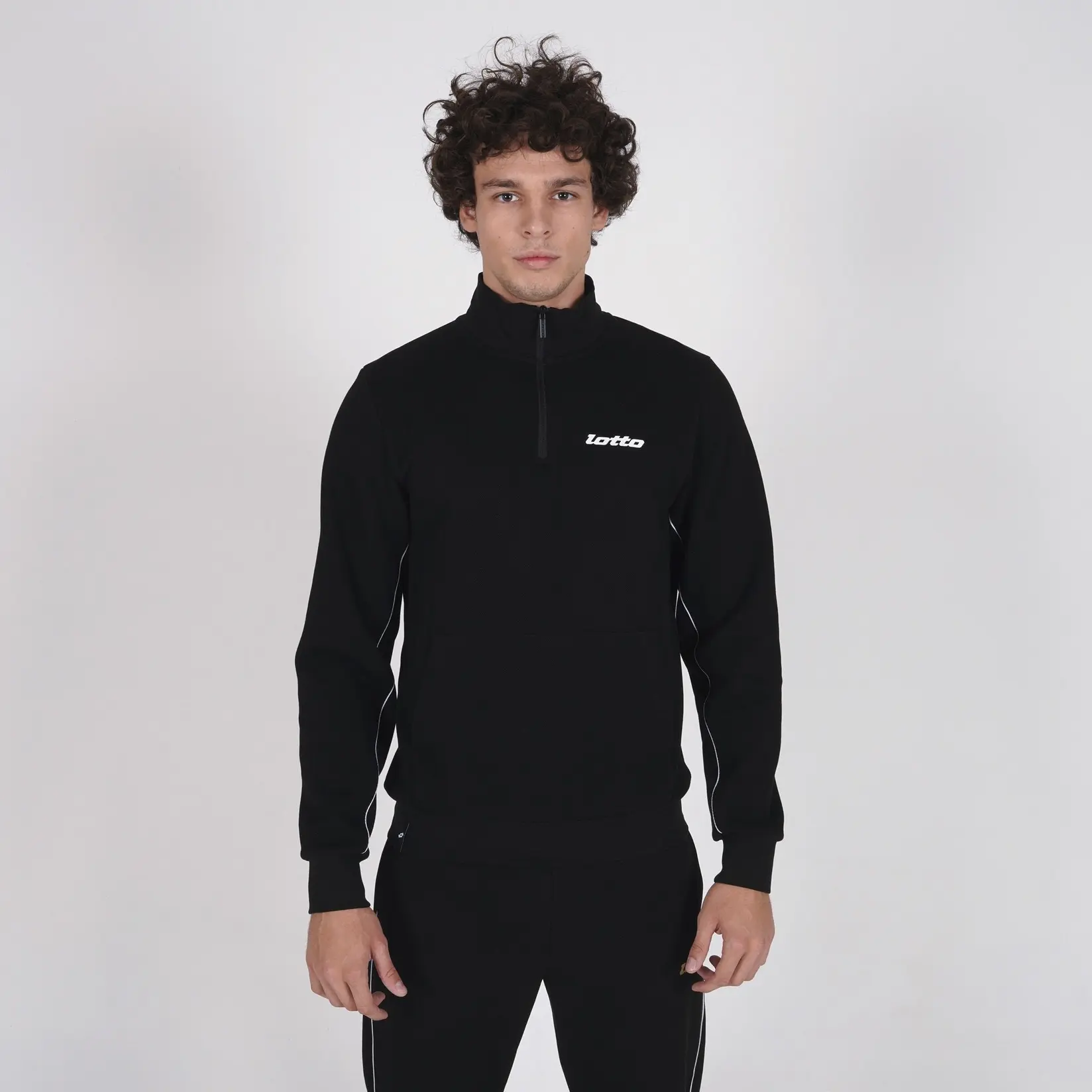 Lotto Muški duks Linea Half Zip, Crni