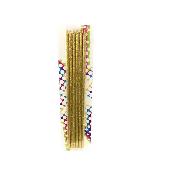 Rođendanske svećice Gliter SW25, 6 komada, 24cm, Zlatne boje
