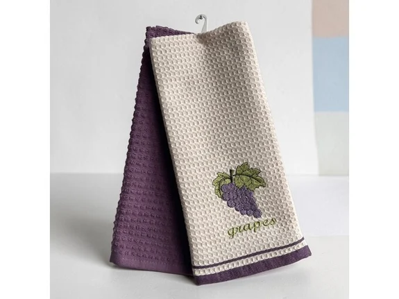 Viktorija Set kuhinjskih krpa 40x60cm Wafle Grape