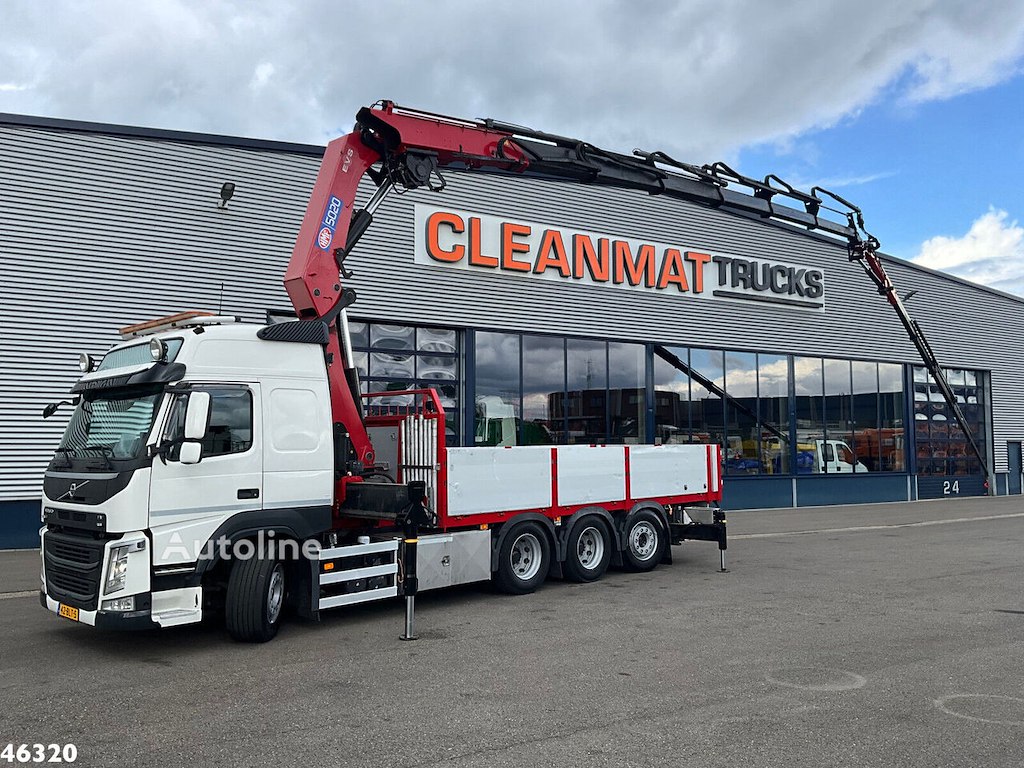 Volvo FM 500 Euro 6 HMF 50 Tonmeter laadkraan + Fly-Jib! Just 173.280 kamion s ravnom platformom