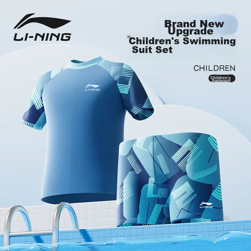 Li-Ning Dvodelni kupaći kostim za dečake, Plavi