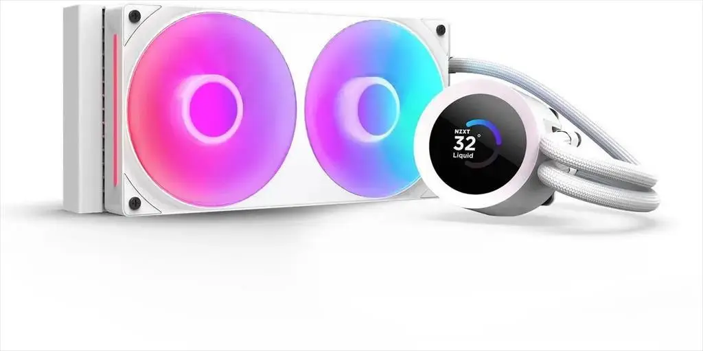 Sistem vodenog hlađenja za procesor NZXT Kraken Plus 240 RGB, F240 RGB Core ventilator, sa 1,54" LCD ekranom, RL-KR240-W2, mat belo