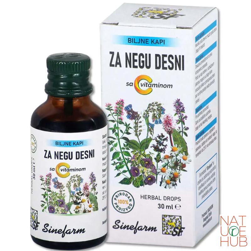 Kapi za negu desni sa vitaminom C, Sinefarm 30 ml
