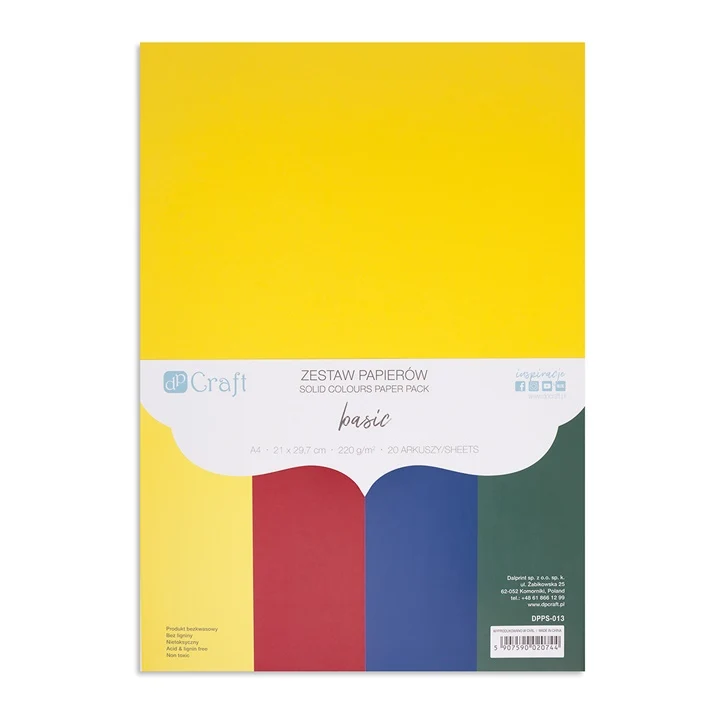 Papir u boji DP Craft 20 komada – basic
