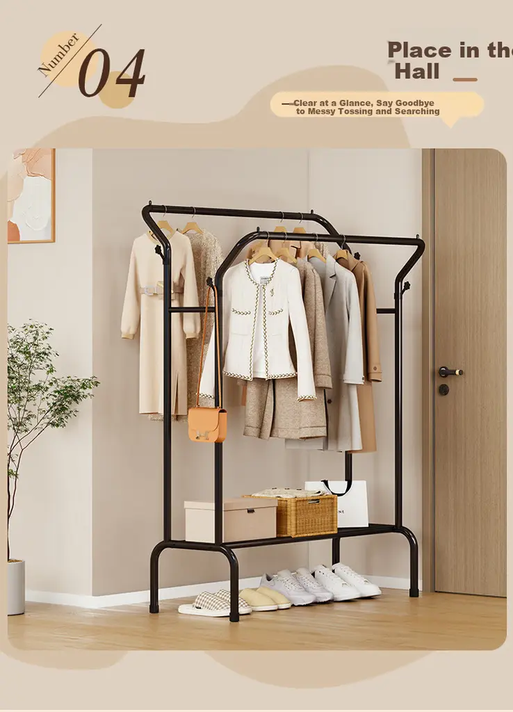 Colorful Stalak za odeću 1100-BK2, 130 cm, Crni