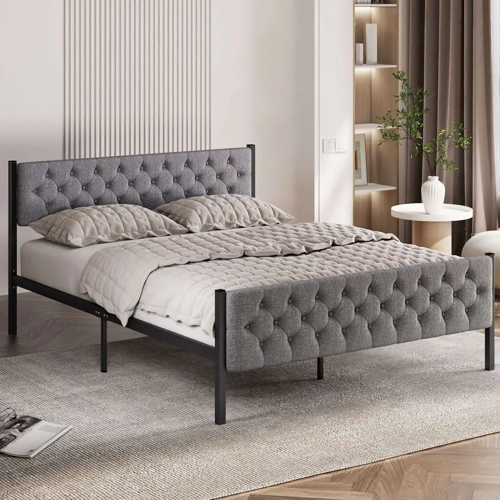 Hanah Home Francuski ležaj Stil, 120 x 200 cm, Sivi