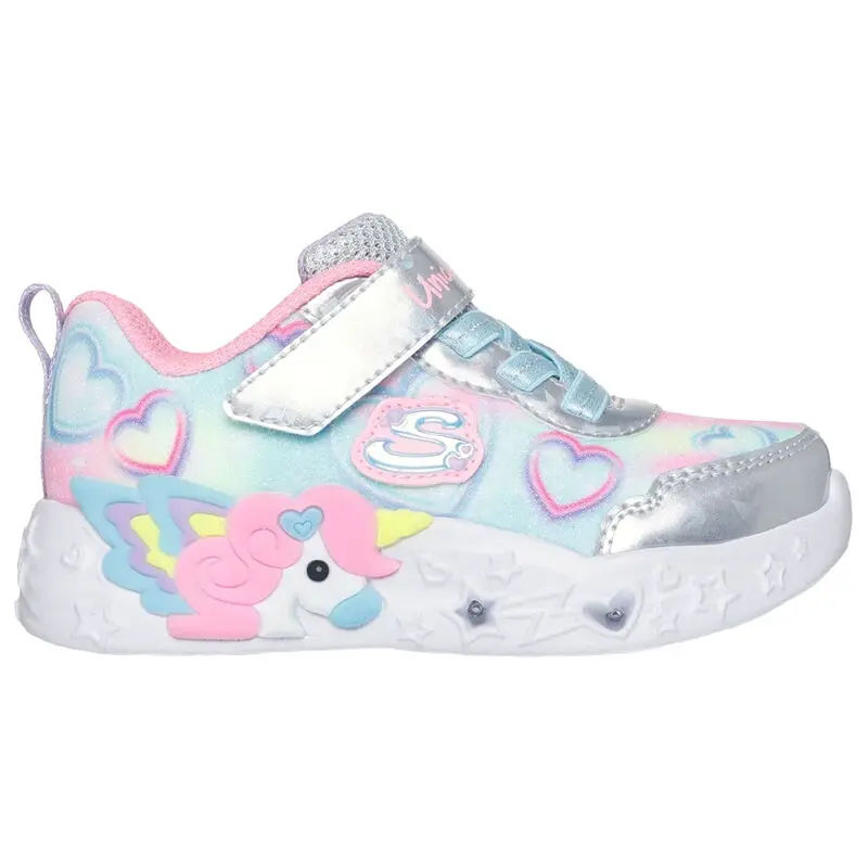 Skechers Patike za devojčice S Lights-Unicorn Charmer-Lil, 303064N-SMLT, Srebrne