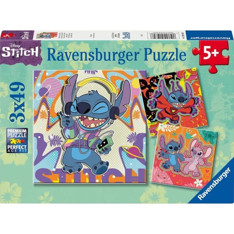 Ravensburger puzzle (slagalice) – 3x49pcs Stitch RA12001070