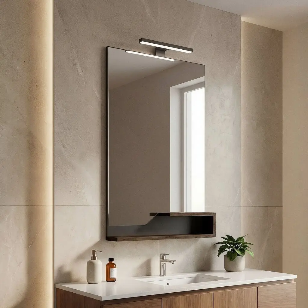 Hanah Home Ogledalo za kupatilo, Braon