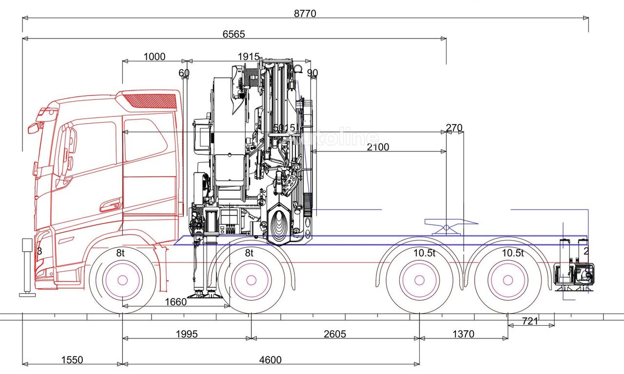 Novi Volvo FH 540 FH 540 8X4 Palfinger PK 92002 SH + Jib tegljač