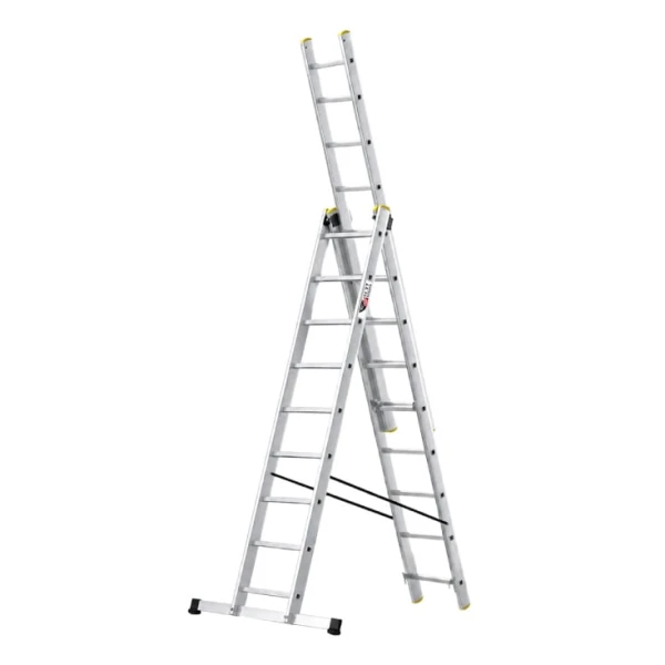 Aluminijumske trodelne merdevine 3x9 gazišta 150 kg ( CR4981 )